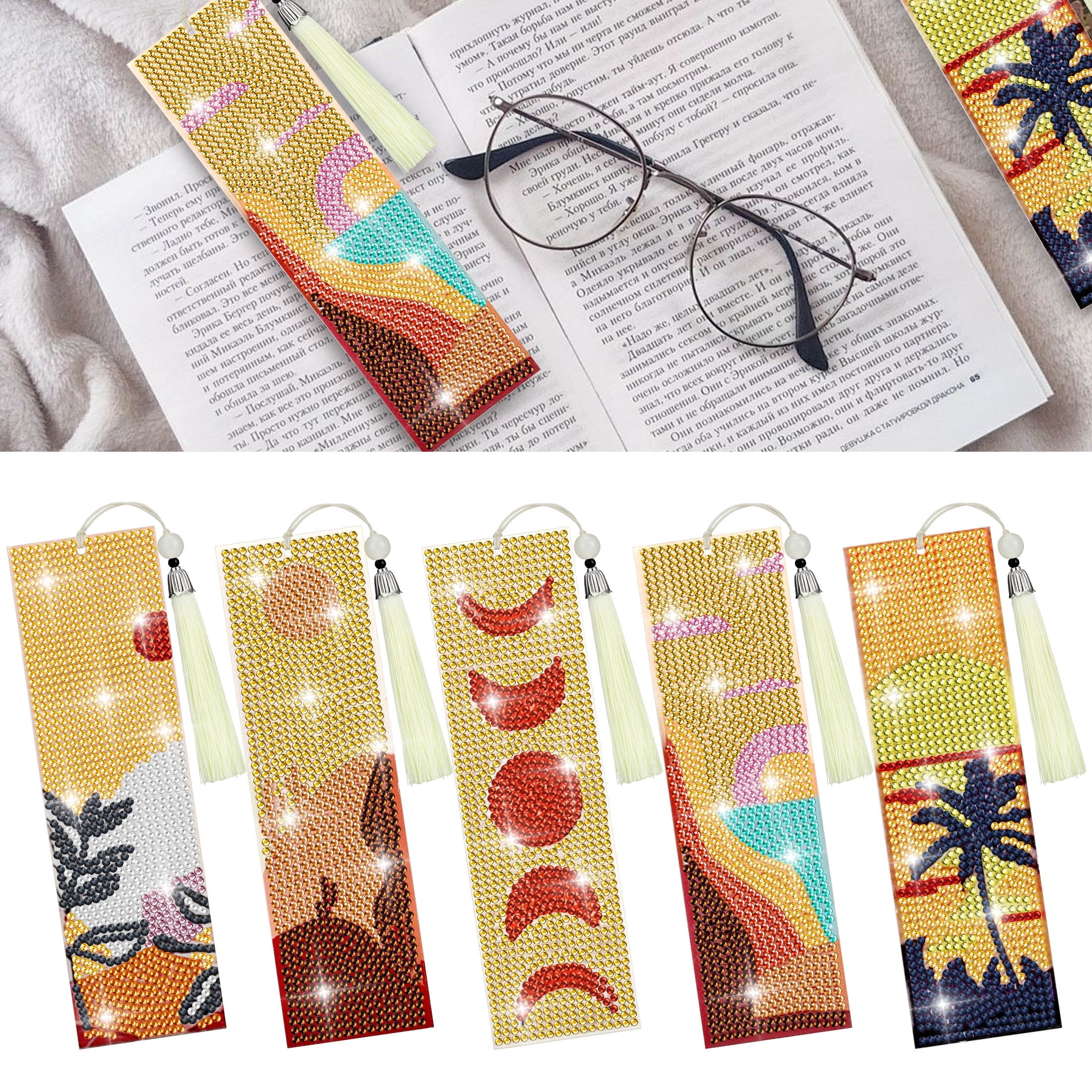 EEEkit DIY Diamond Painting Bookmarks, Acrylic Rhinestone Art Bookmarks ...