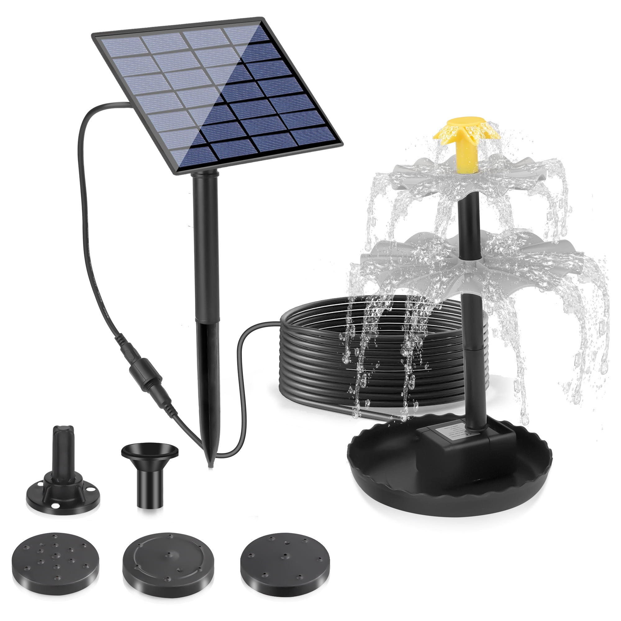 MINI Solar Powered Floating Bird Bath Water Panel Fountain Pump Garden ...
