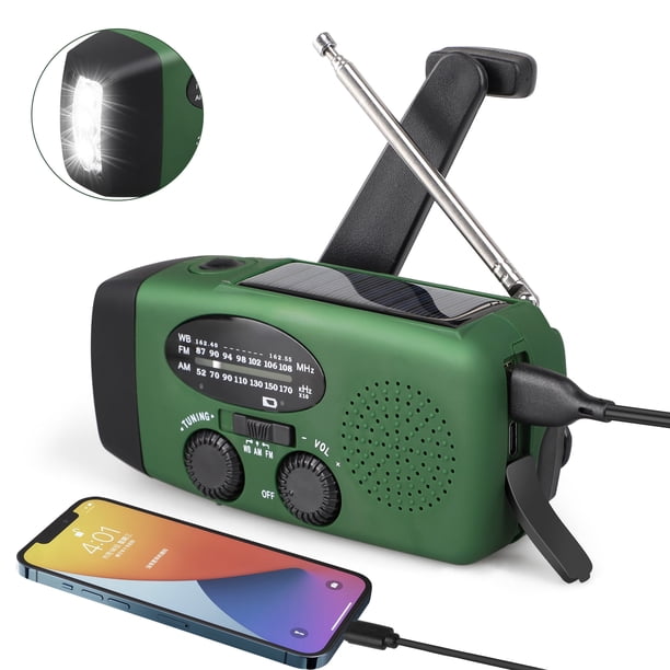 EEEkit Emergency Weather Radio NOAA/AM/FM with 2000mAh Power Bank, SOS ...