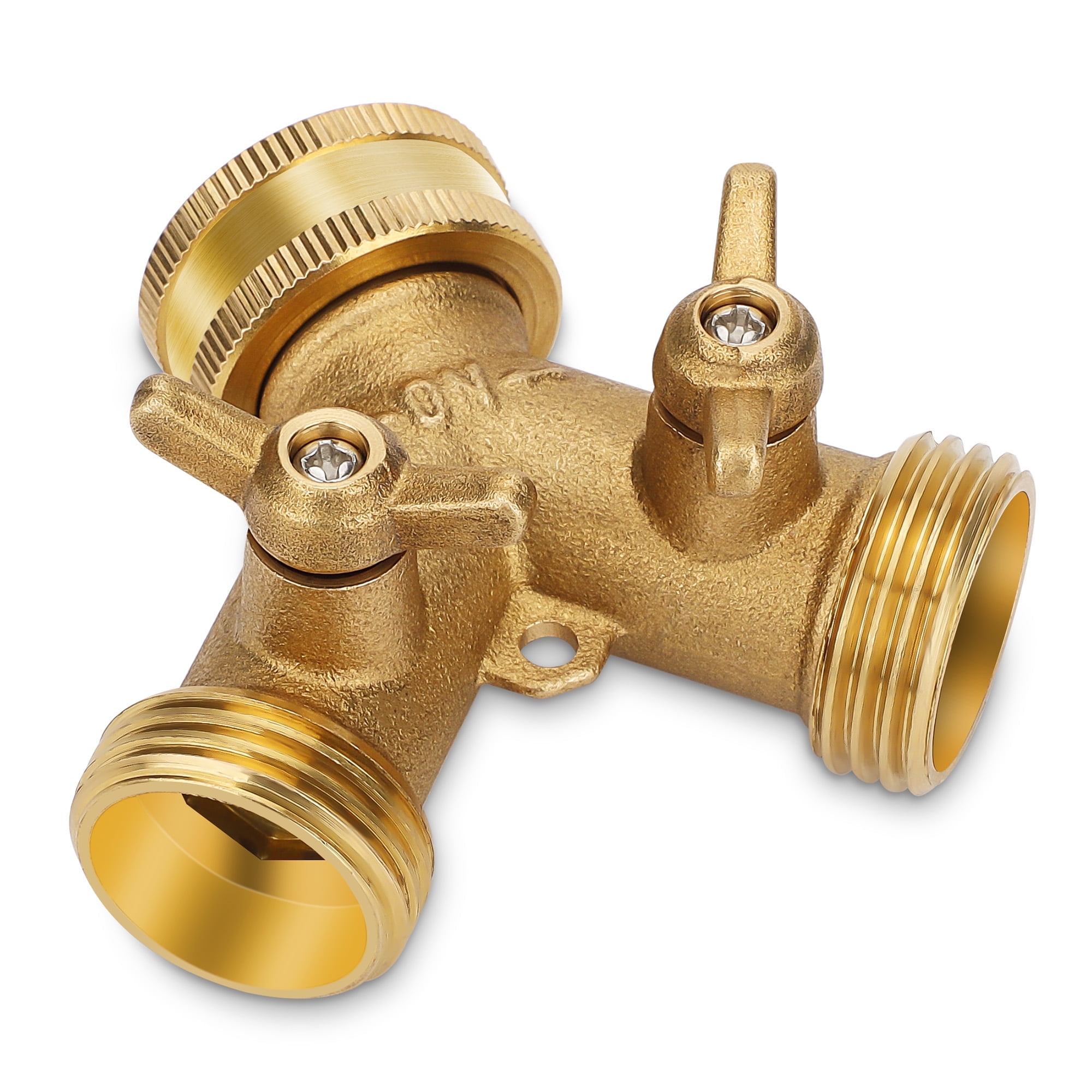 EEEkit Heavy Duty Brass Garden Hose Splitter 2 Way, Y-Shaped Connector ...