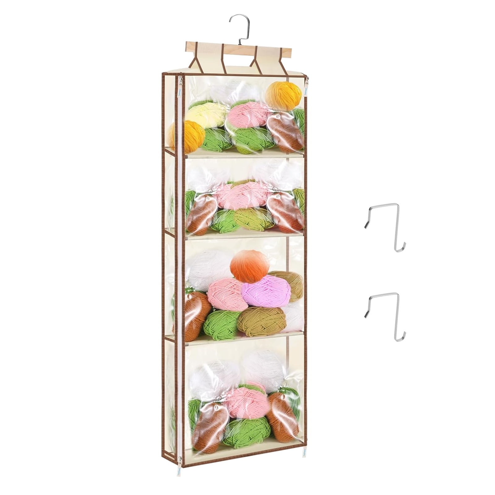 EEEkit Hanging Yarn Storage Organizer, Clear Knitting Yarn Holder with ...