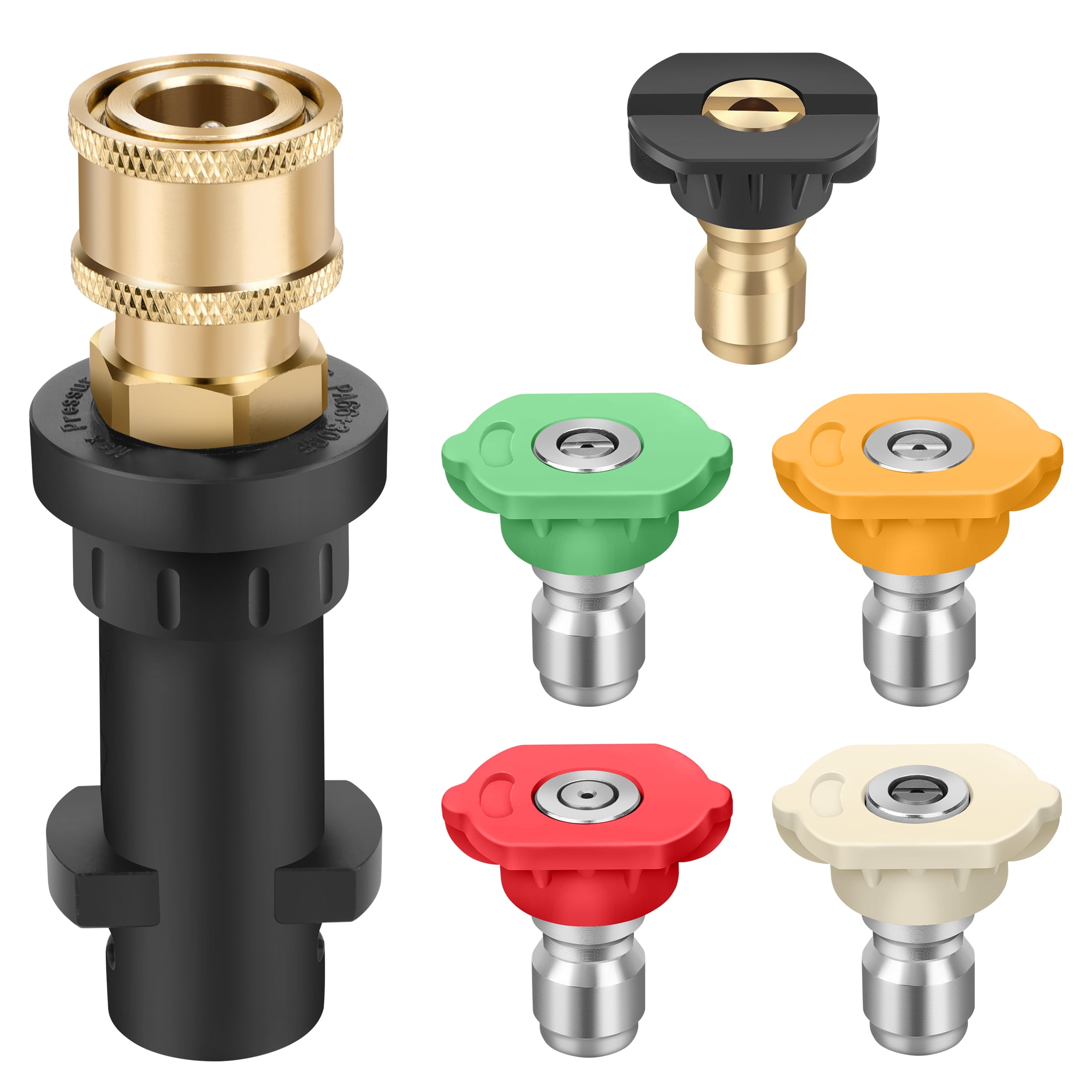 EEEkit High Pressure Washer Gun Brass Adapter with 1/4" Spray Nozzle ...