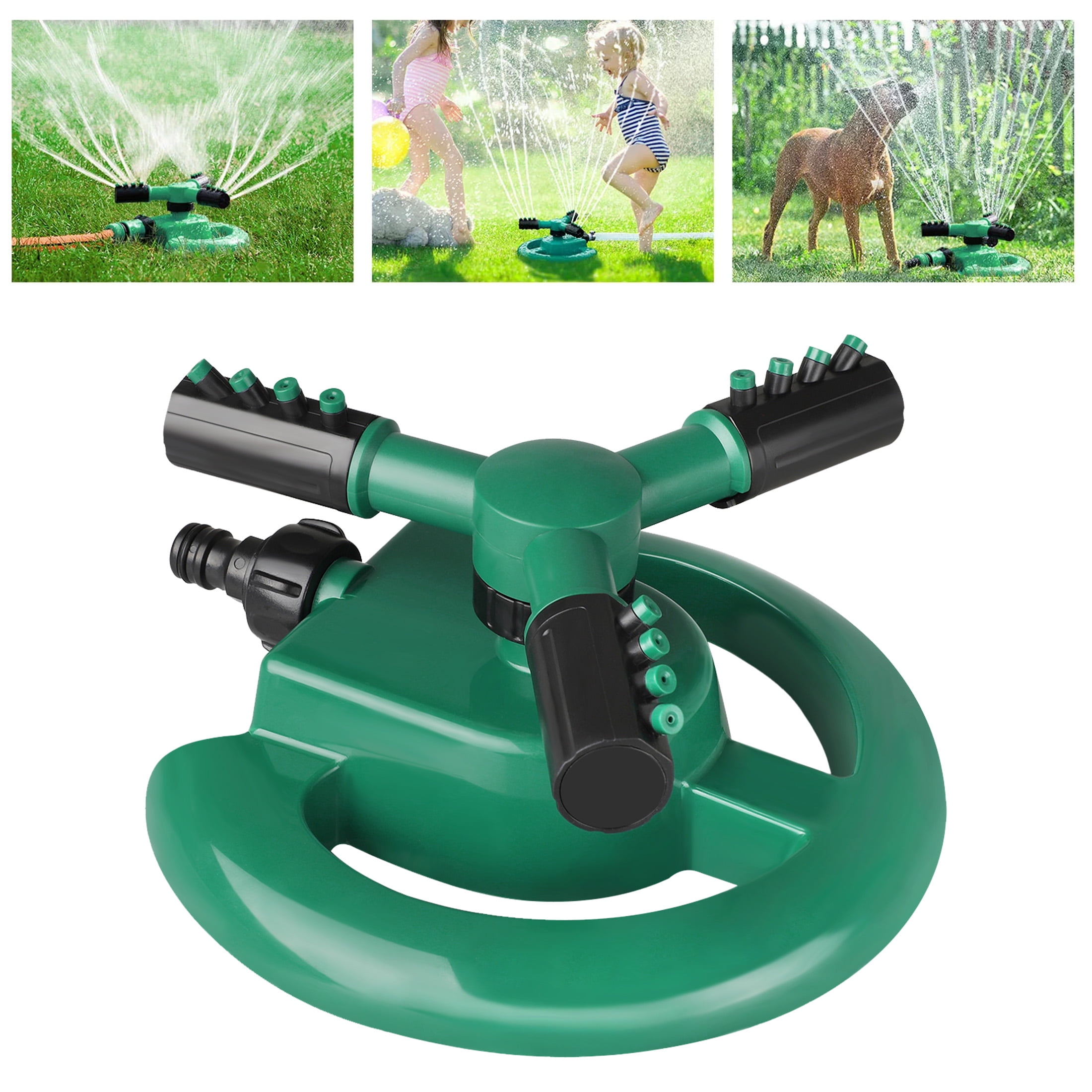 EEEkit Garden Yard Lawn Sprinkler, 360° Rotating Irrigation System ...