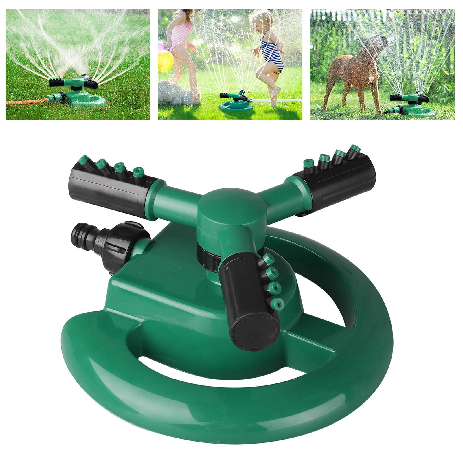 EEEkit Lawn Sprinkler, 360° Rotating Irrigation System Covers up to ...