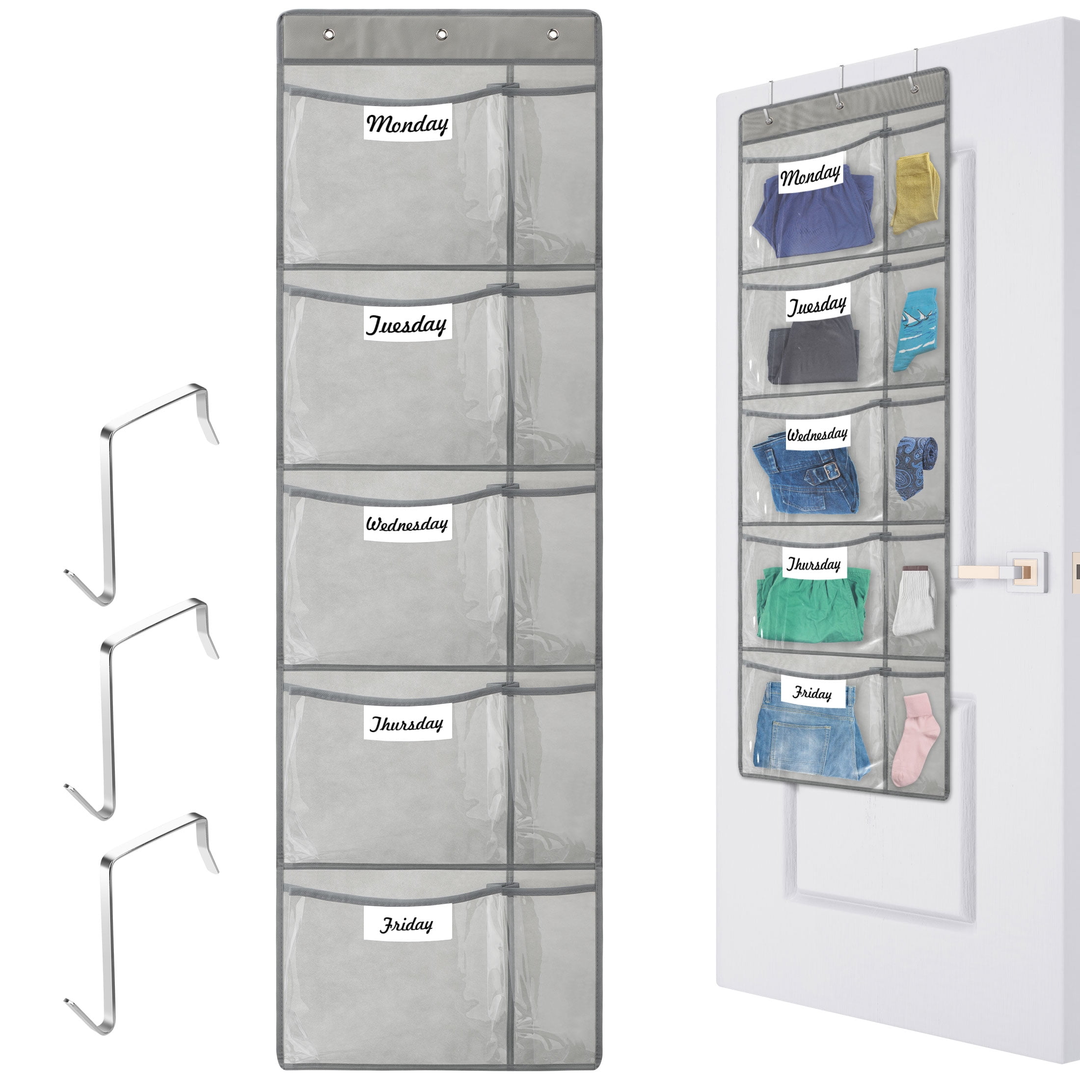 EEEkit Over the Door Organizer, Weekly Clothes Organizer, Hanging ...
