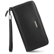Men's Slim PU Leather Wallet, Large Capacity for Checks, Credit Cards ...