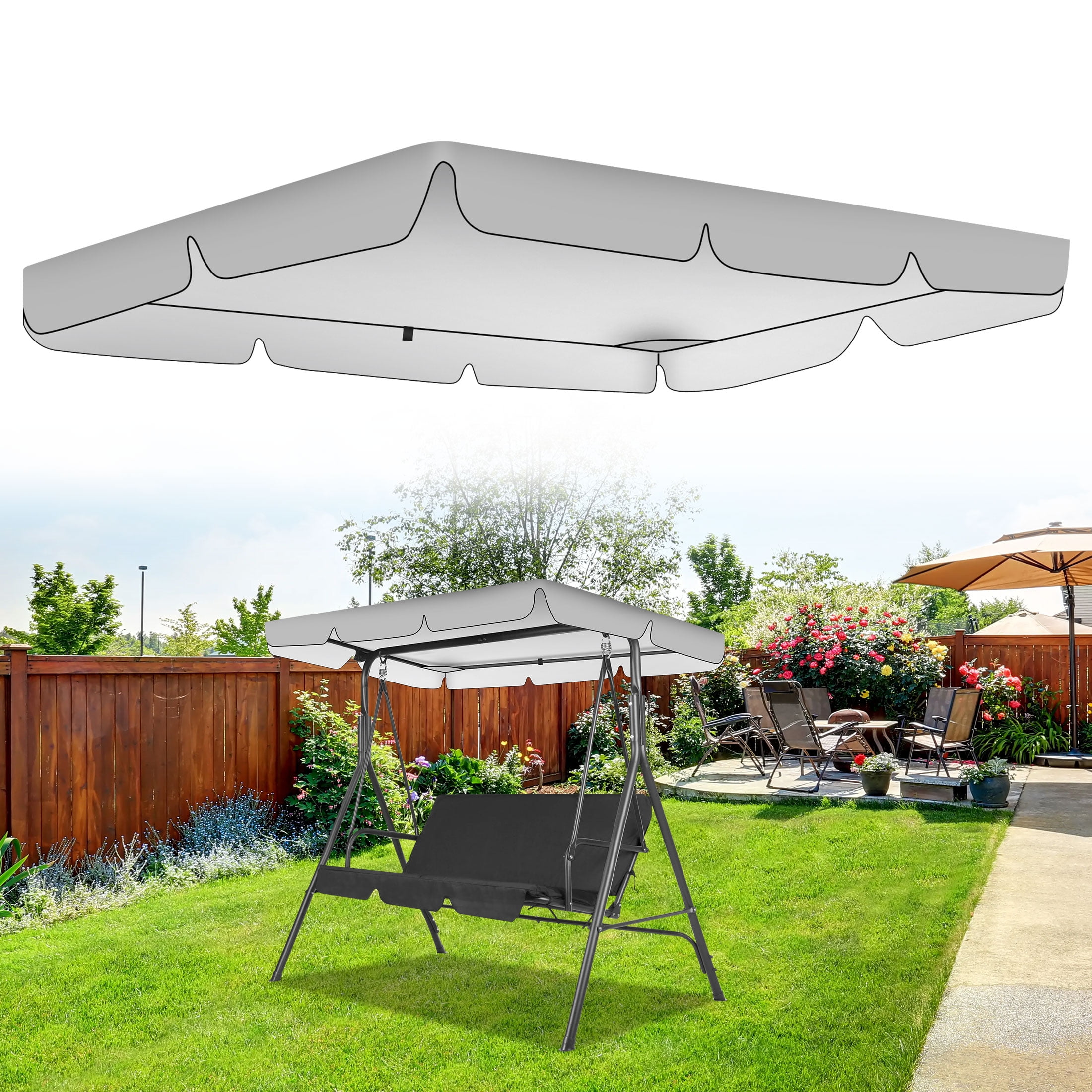 EEEkit Patio Swing Chair Canopy Replacement, Outdoor Porch Swing Seat ...
