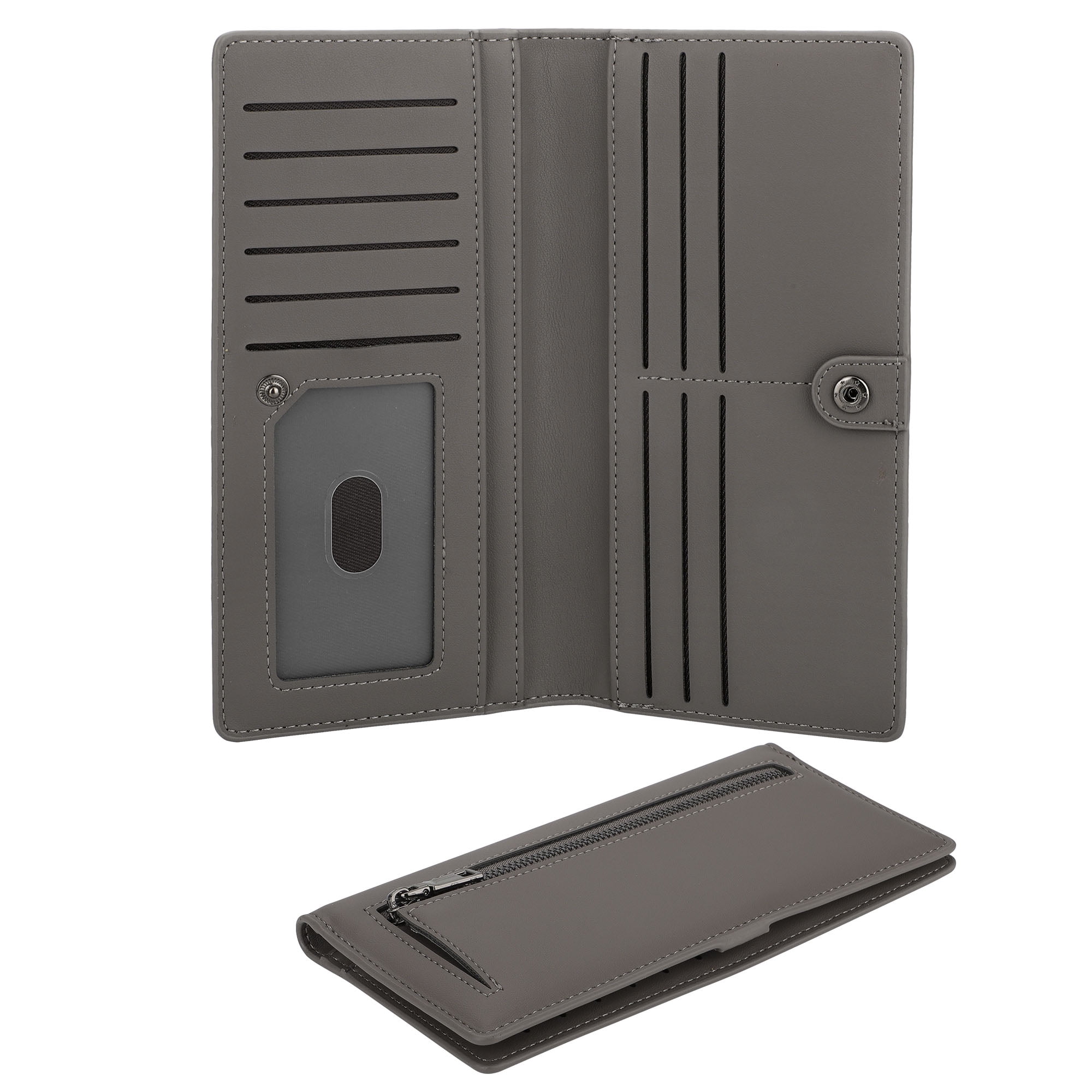 EEEkit Slim PU Leather Wallet, Long Bifold Purse for Women Men, RFID ...