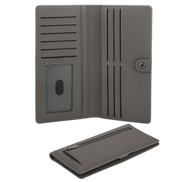 EEEkit Slim PU Leather Wallet, Long Bifold Purse for Women Men, RFID ...