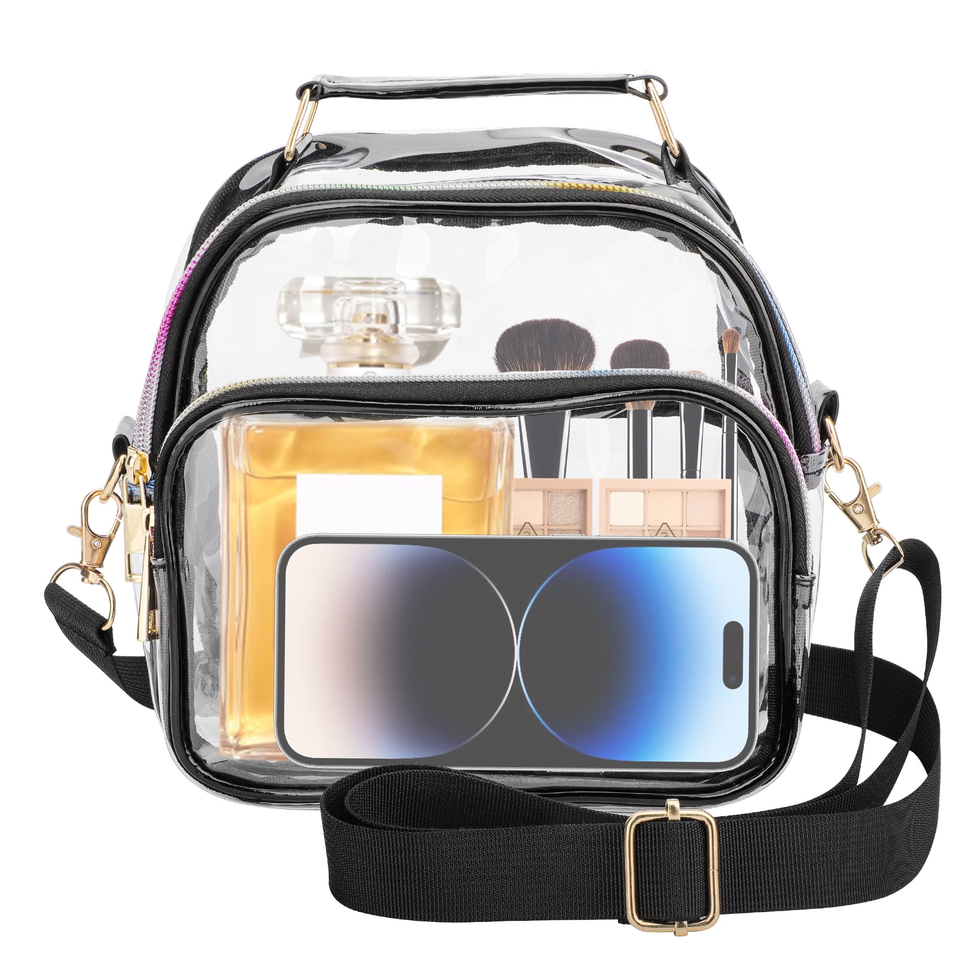 EEEkit Clear PVC Plastic Stadium Approved Bag, Zipper Travel Handbag ...