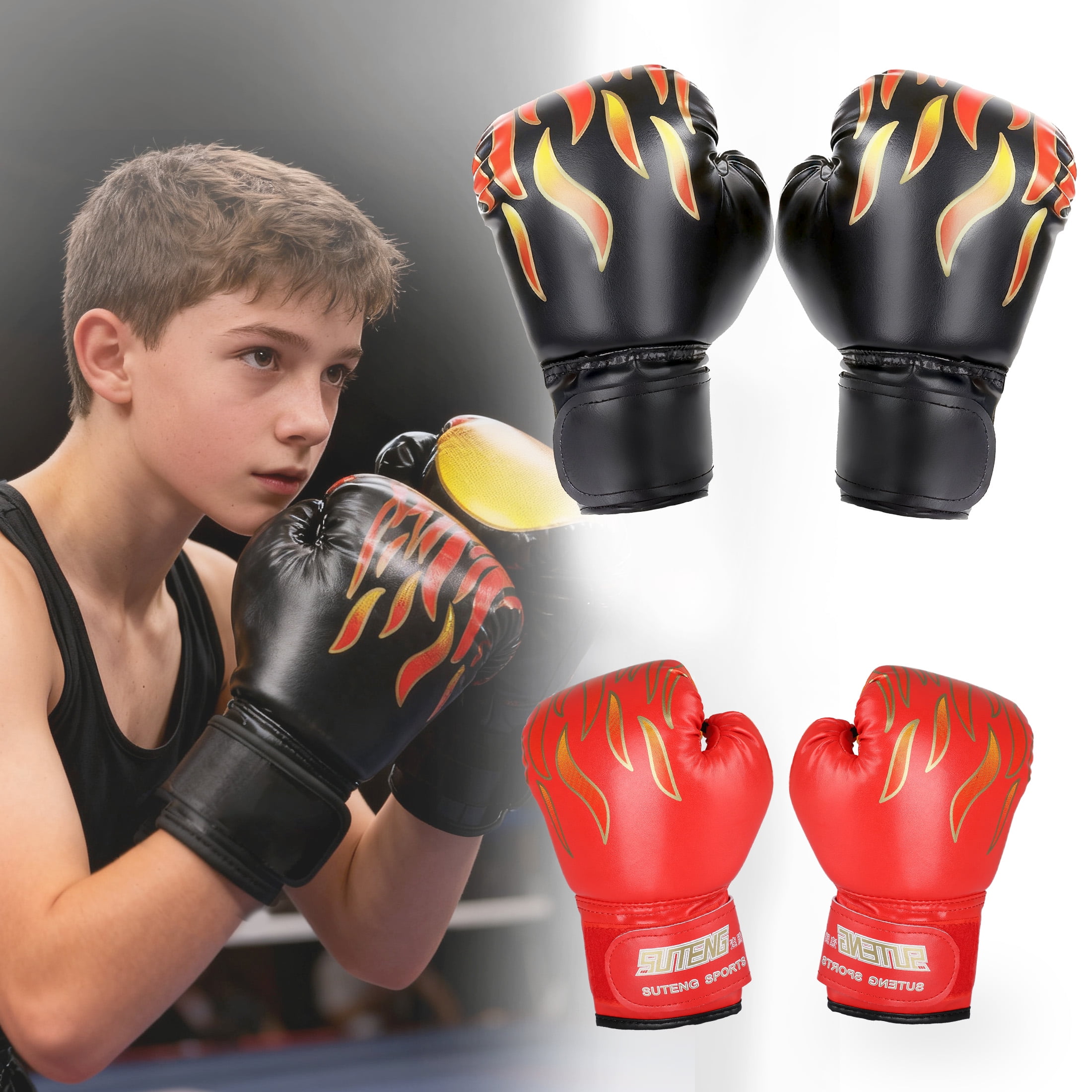 EEEkit Teenager Boxing Gloves, Cartoon PU Leather, Foam Padded ...