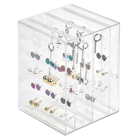 EEEkit Transparent Acrylic Jewelry Storage Box, 3 Vertical Drawer ...