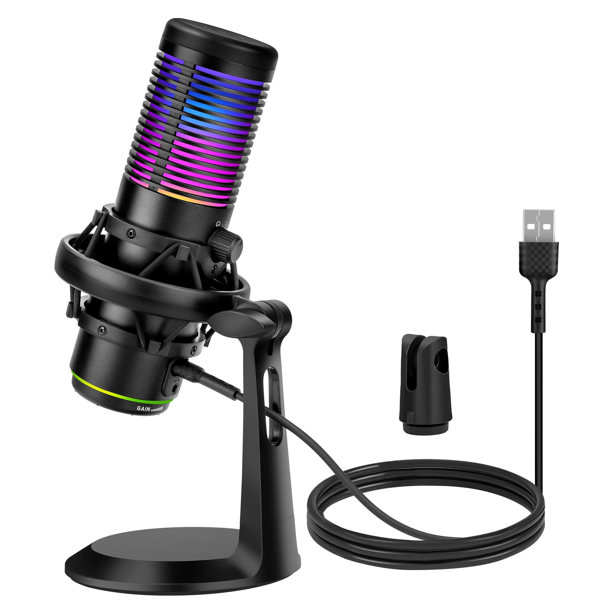 EEEkit USB Condenser Gaming Microphone, PC, PS5, Mac, RGB, Streaming ...