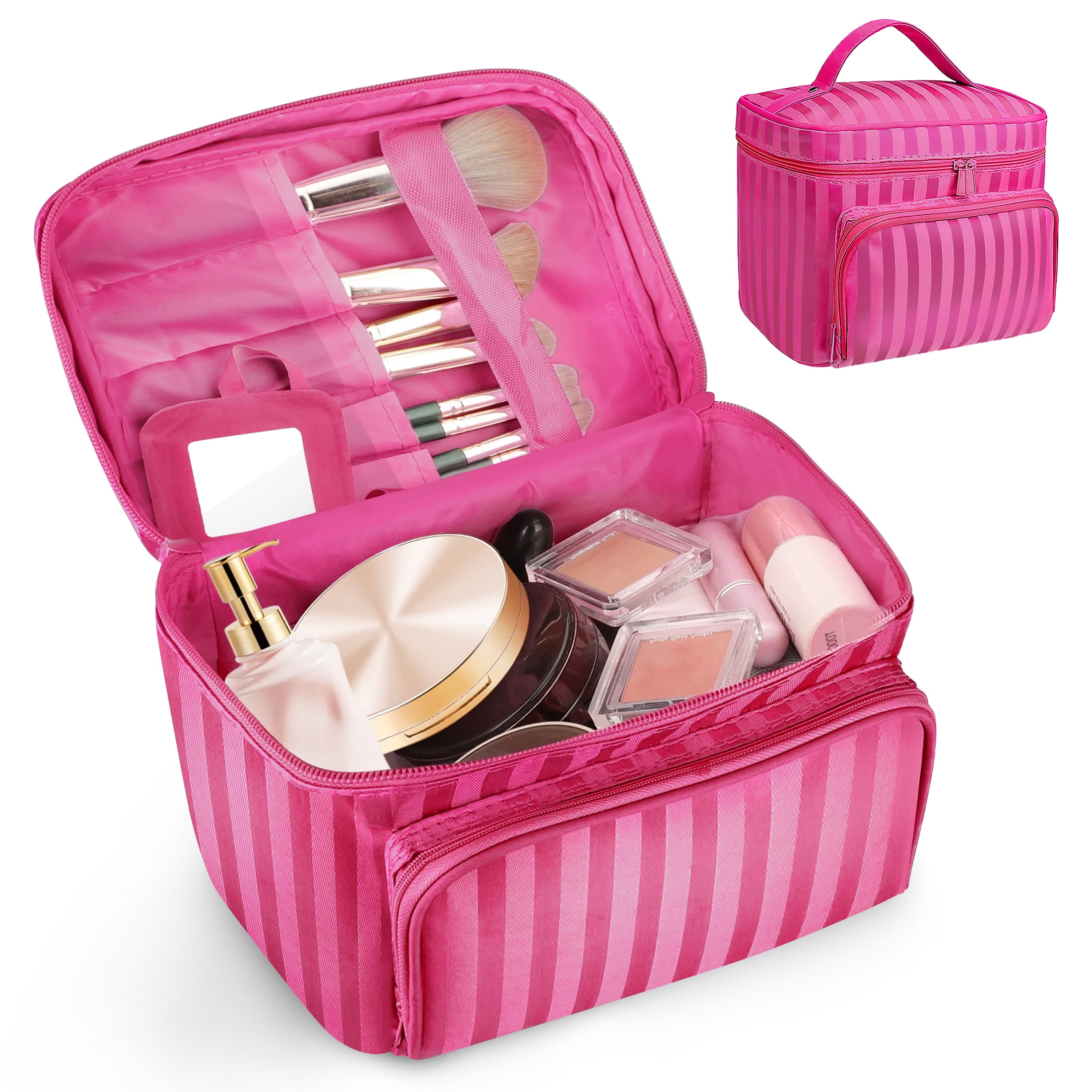 EEEkit Large Travel Cosmetic Case, Waterproof Toiletry Bag with Handle ...