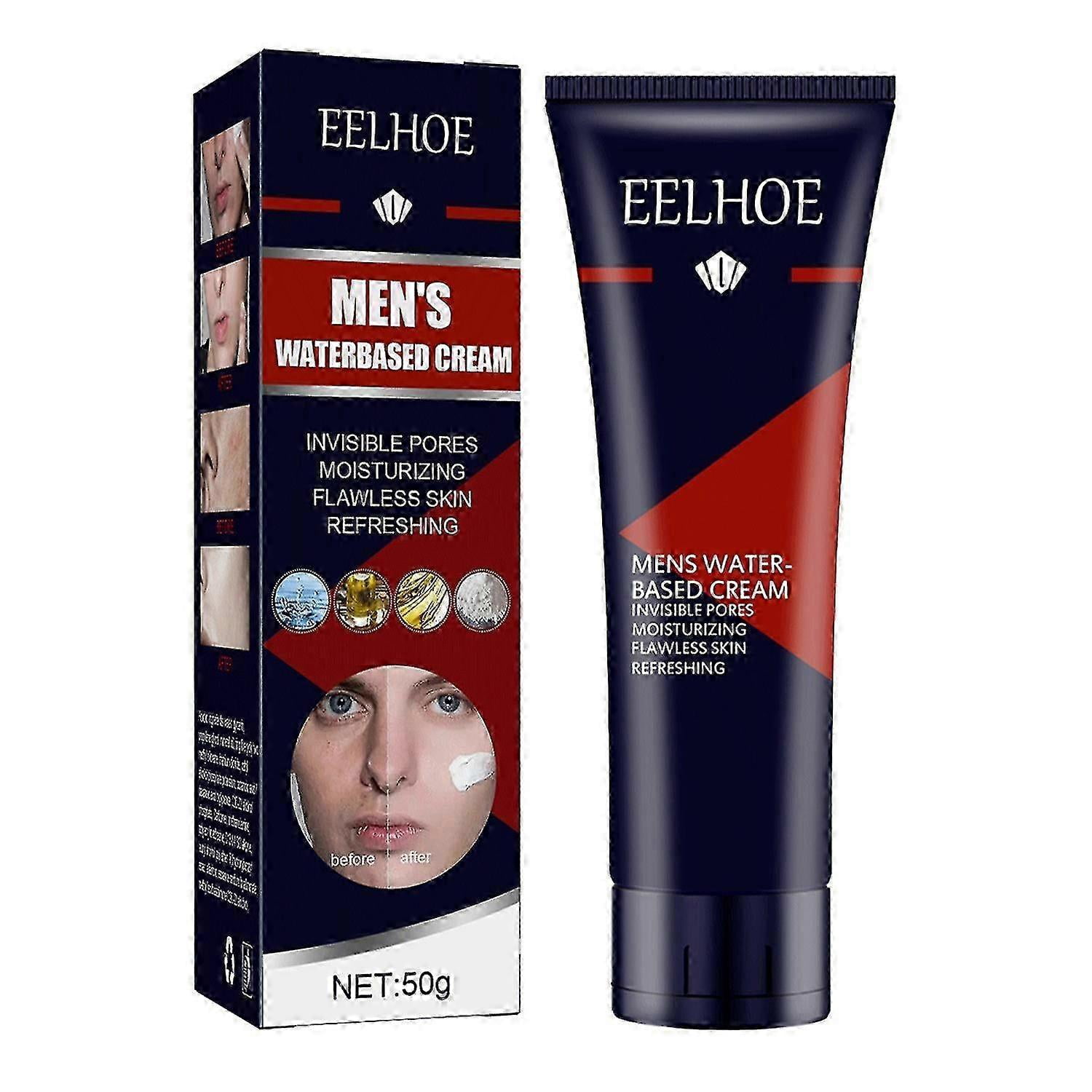 EELHOE 50g Men's Waterbased Cream Invisible Pores Moisturizing Refreshing Waterproof Concealer ...