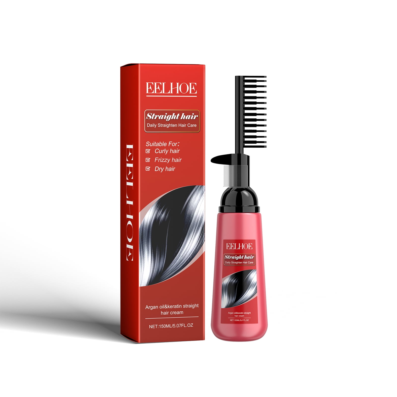 Eelhoe Argan Oil And Keratin Straight Hair Cream Deep Moisturizing Soft