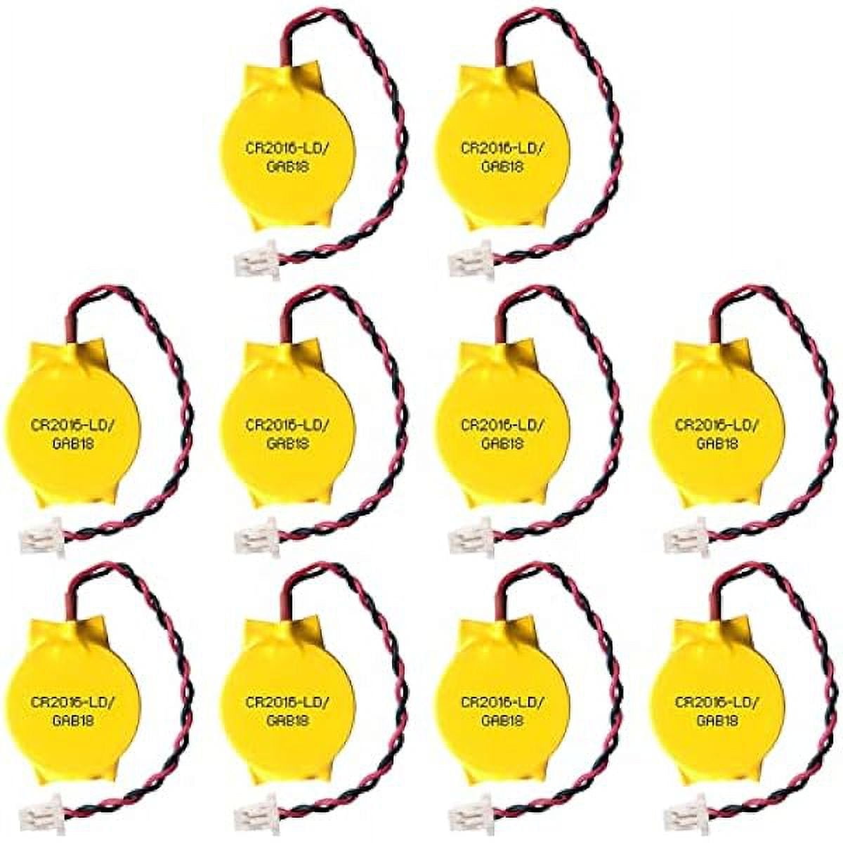EEMB 10PACK 3V CR2016 CMOS Battery with Wire Leads and SHR Connector ...