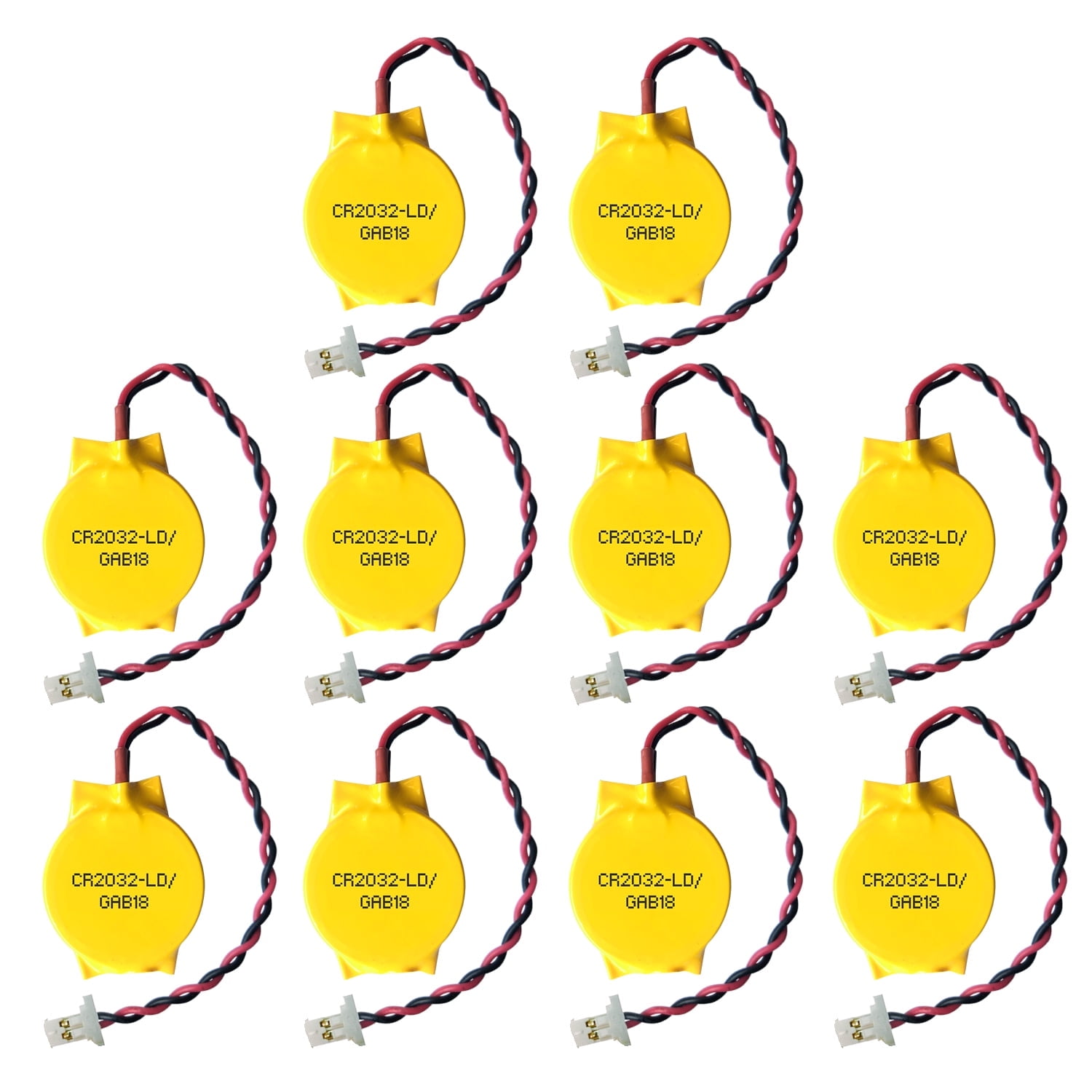 EEMB 10PACK 3V CR2032 CMOS Battery with Wire Leads and MOLEX Connector ...