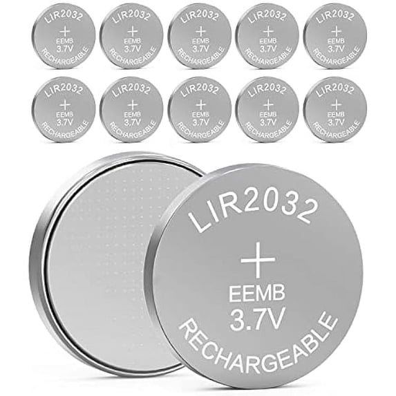 EEMB, Rechargeable Battery, LIR2032 3.7V 45mAh Coin Cell, UL Certified ...