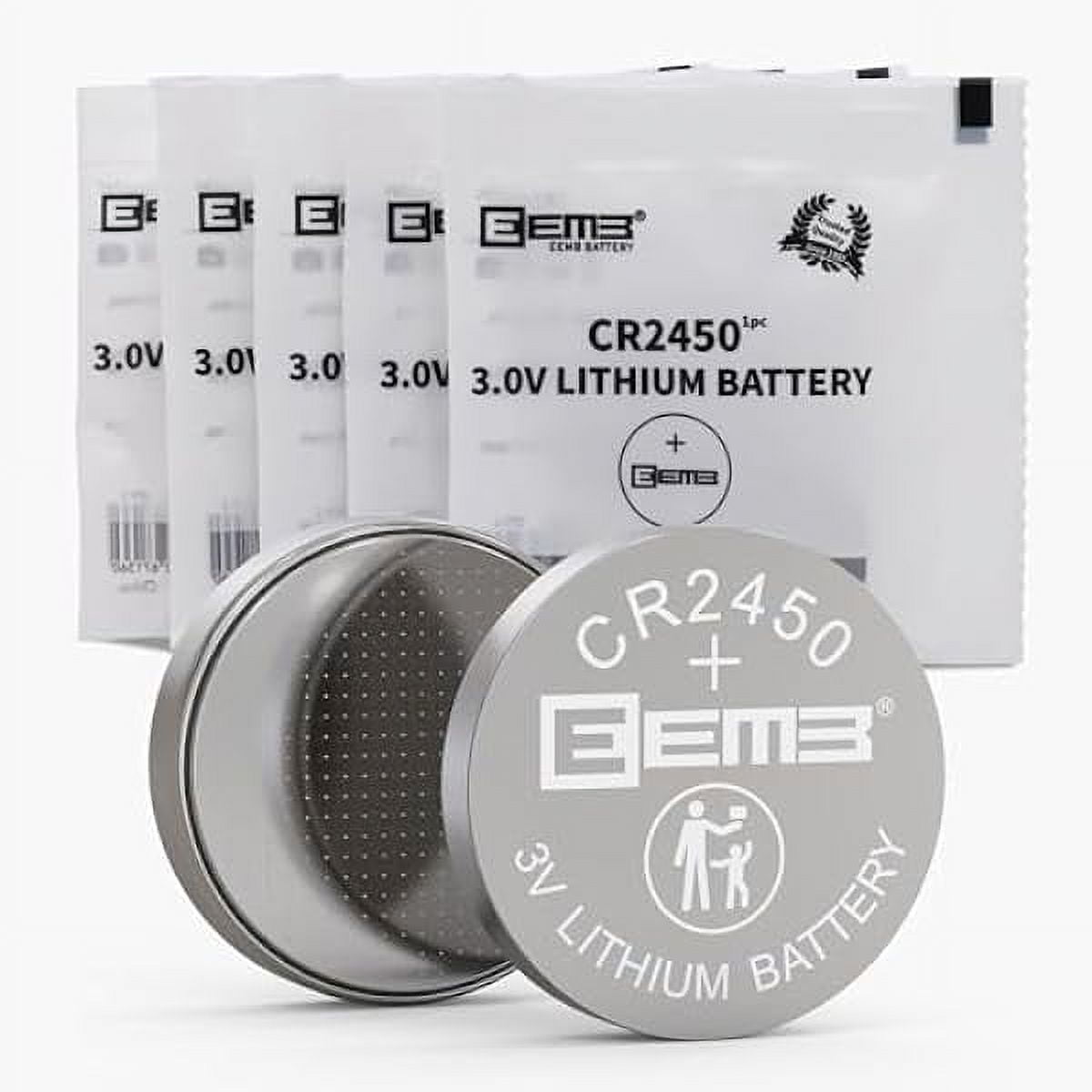 EEMB 5 Pack CR2450 Battery 3V Lithium Battery 2450 Button Coin Cell ...
