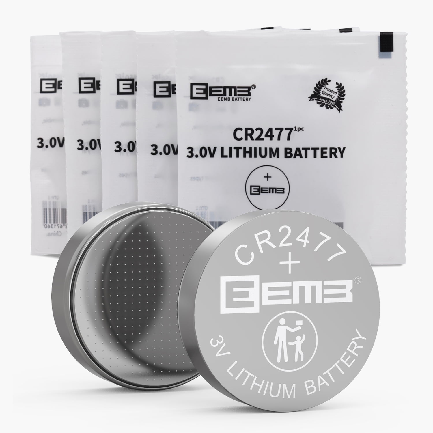 EEMB CR2477 3V Lithium Coin Battery, 5 Pack, Long-Lasting Power for Key ...