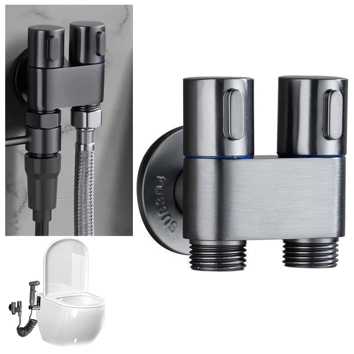 EESK 1-In-2-Out Dual Control Valve, 2023 New Hand Held Bidet Sprayer ...