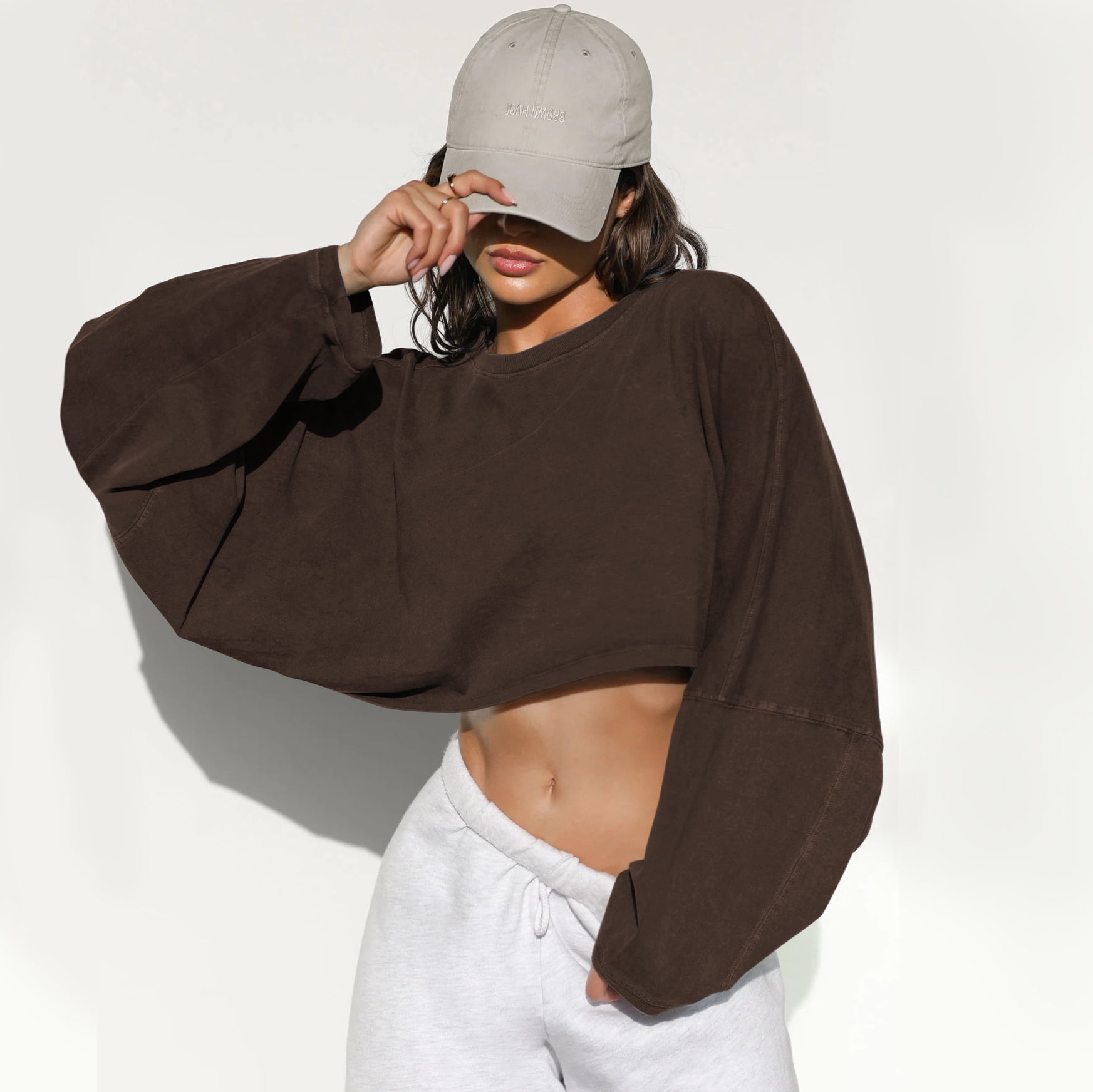 EESK 2025--Navel-exposed round-neck sweater European and American women ...