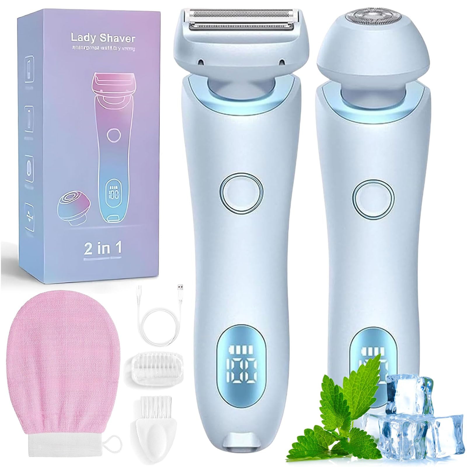 EESK 2025 Upgraded Women, 2 in 1 Wet & Dry Electric Waterproof Shaver ...