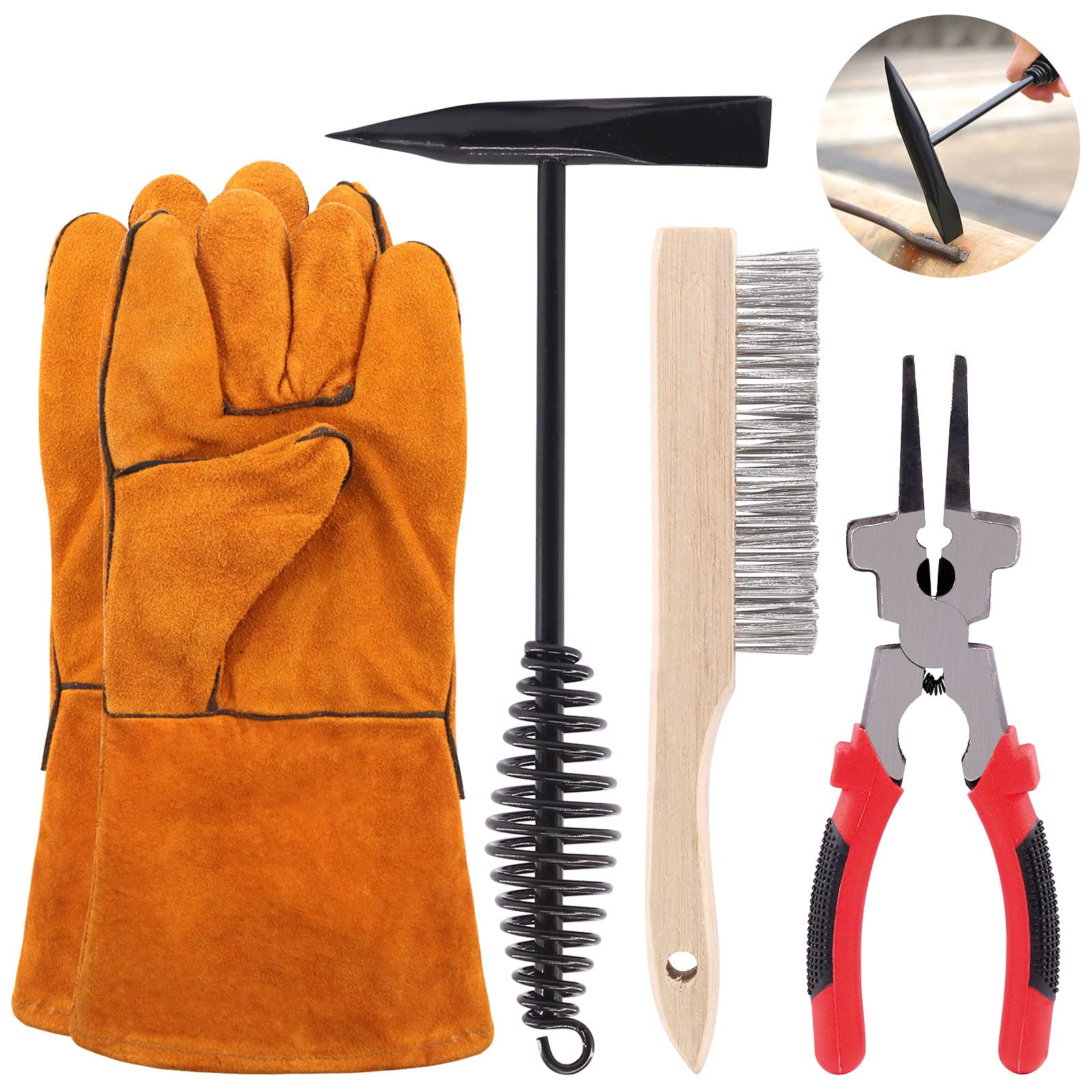 EESK 6Pcs Welding Slag Removal Tool Set, 8inch Welding Pliers, Welding ...