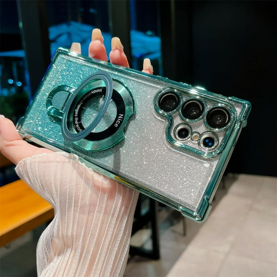 EESK Electroplate Glitter Gradient Bracket Case for Samsung Galaxy S24 ...