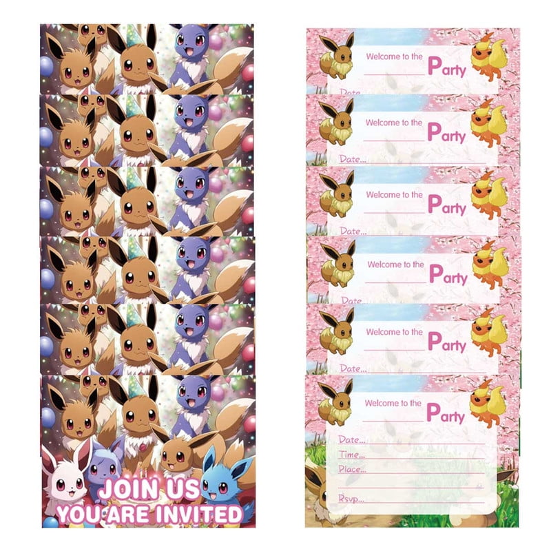 EEVEE Invitations Cards Stock Bulk Birthday Invite Fill-in Party ...