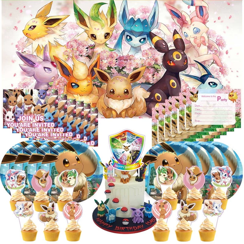 EEVEE Invite Invitation Cards Party Supplies Decor Decorations Banner ...