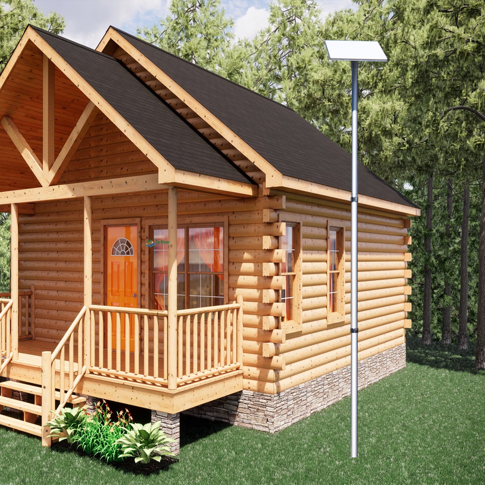 EEZ RV Products Telescopic Pole 20 ft with Cast Aluminum Starlink ...