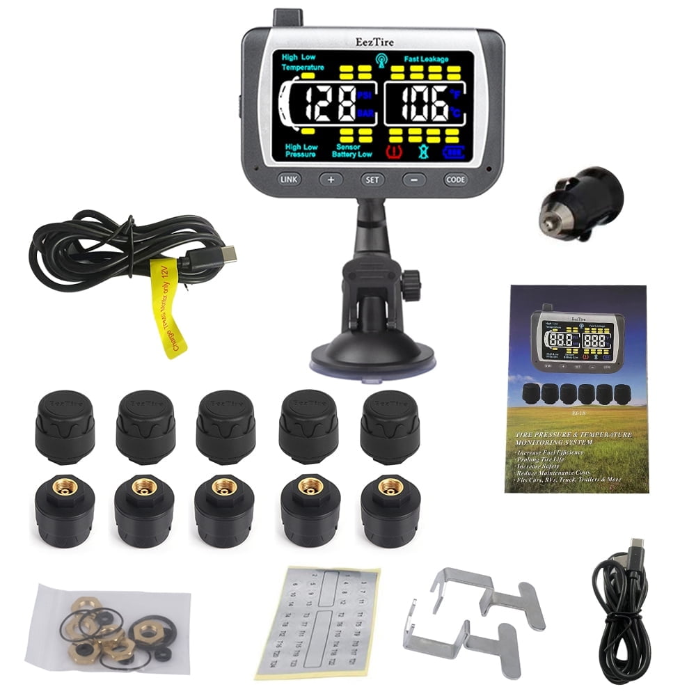 EEZTire-TPMS10 Real Time/24x7 Tire Pressure Monitoring System - Color ...