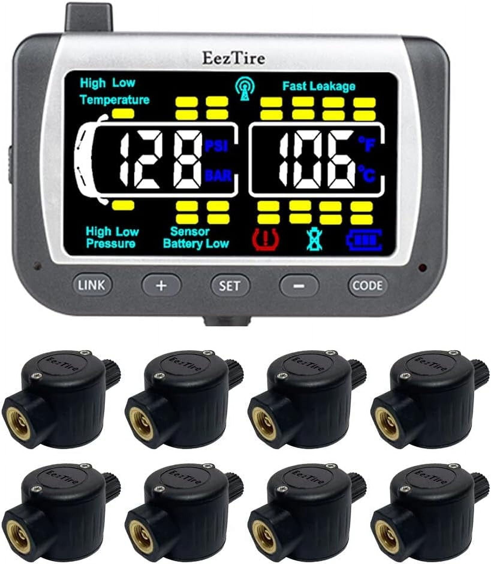 EEZTire-TPMS8FT Real-Time/24x7 Tire Pressure Monitoring System - Color ...