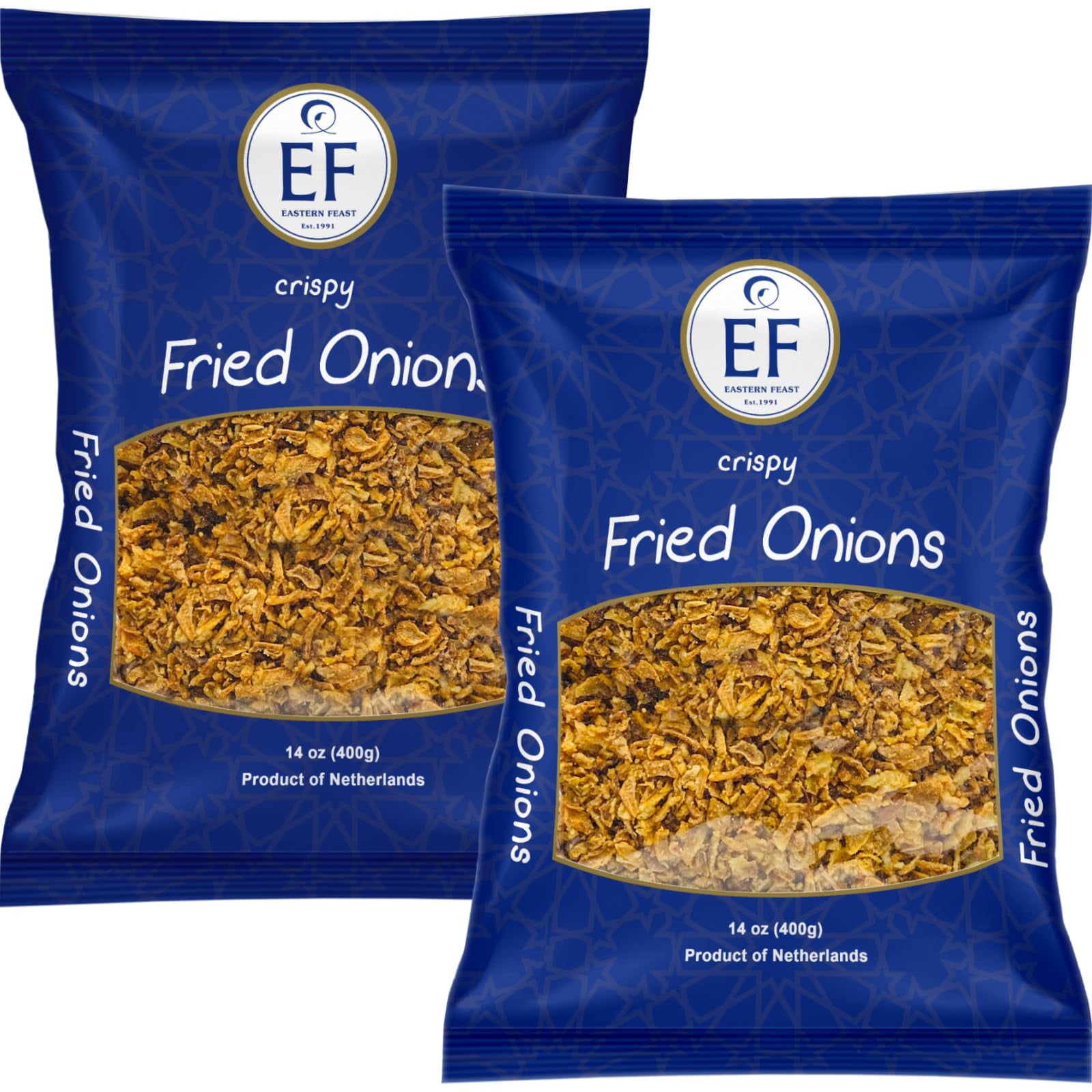 EF - Crispy Fried Onions (2 PACK) 14 oz each, Kosher, Halal, Product of ...