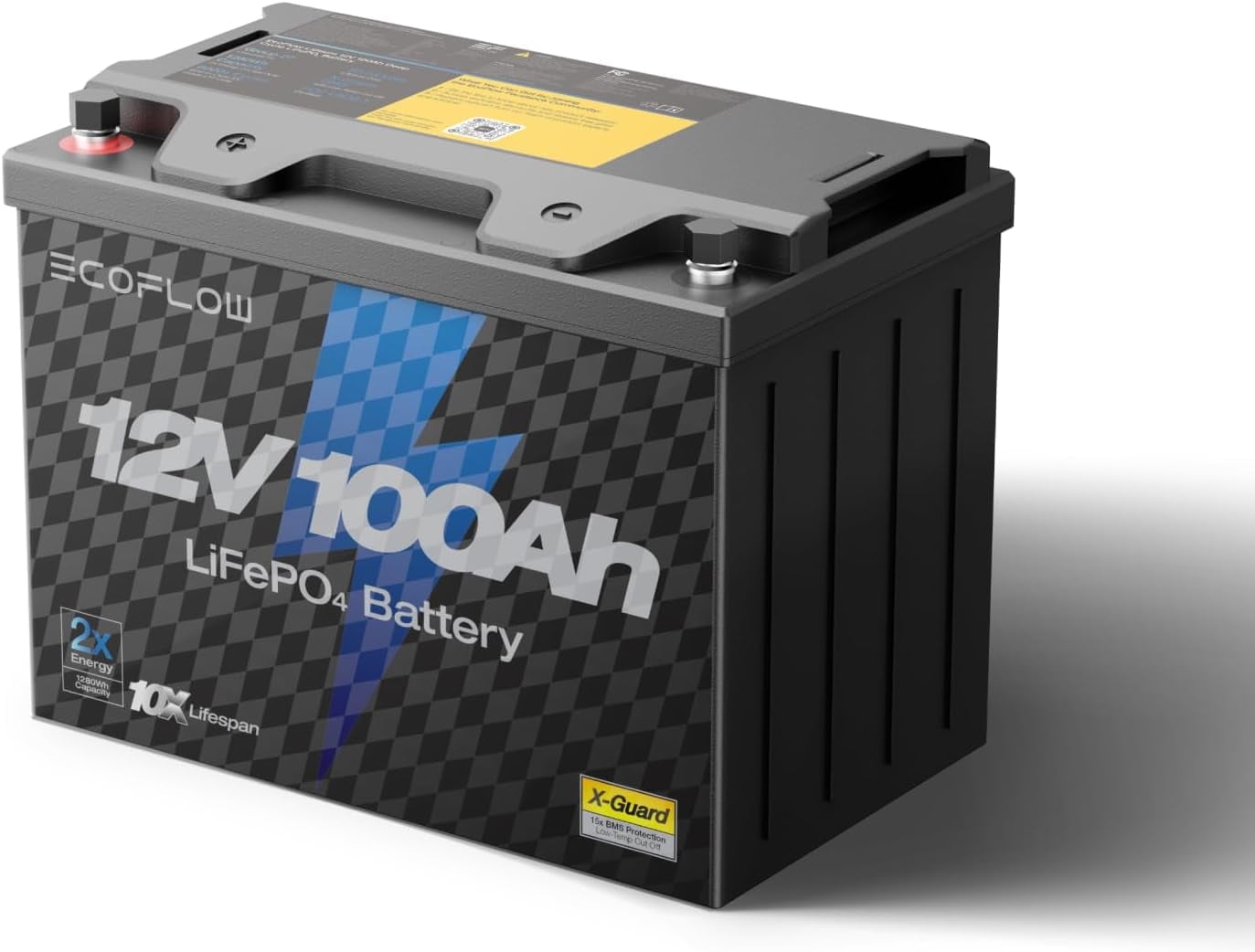 EF EcoFlow 12V 100Ah LiFePO4 Battery, Built in 100A BMS Group 27 ...