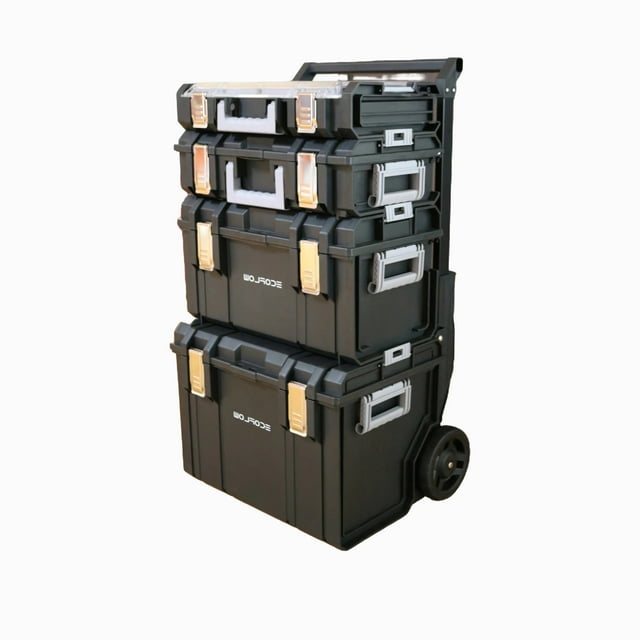 EF EcoFlow 50 inch Toolbox, Plastic Tool and Hardware Storage, Black ...