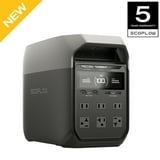 EF EcoFlow DELTA 3 Portable Power Station, 1024Wh LiFePO4 Battery, Solar Generator, 1800W AC ...