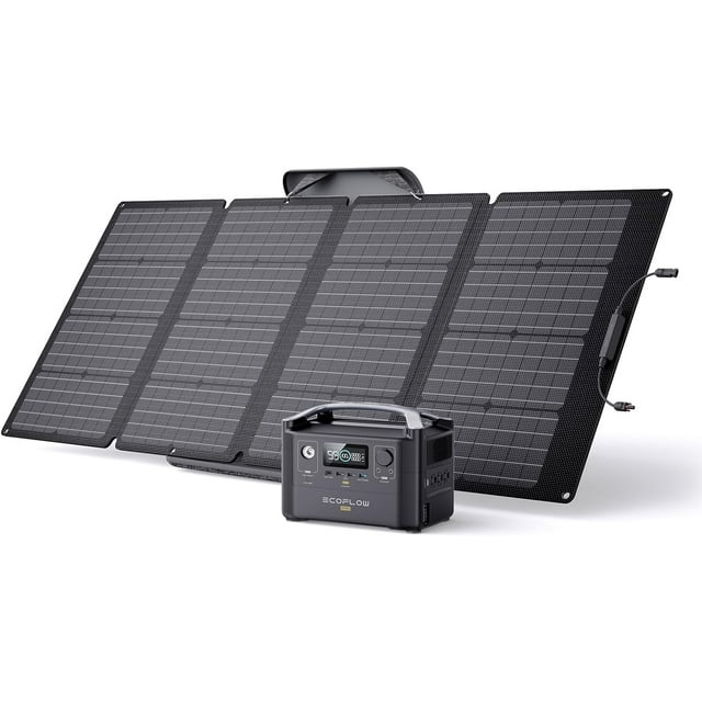 EF EcoFlow RIVER Pro Power Station, 110W Solar Panel, 720Wh, 600W ...