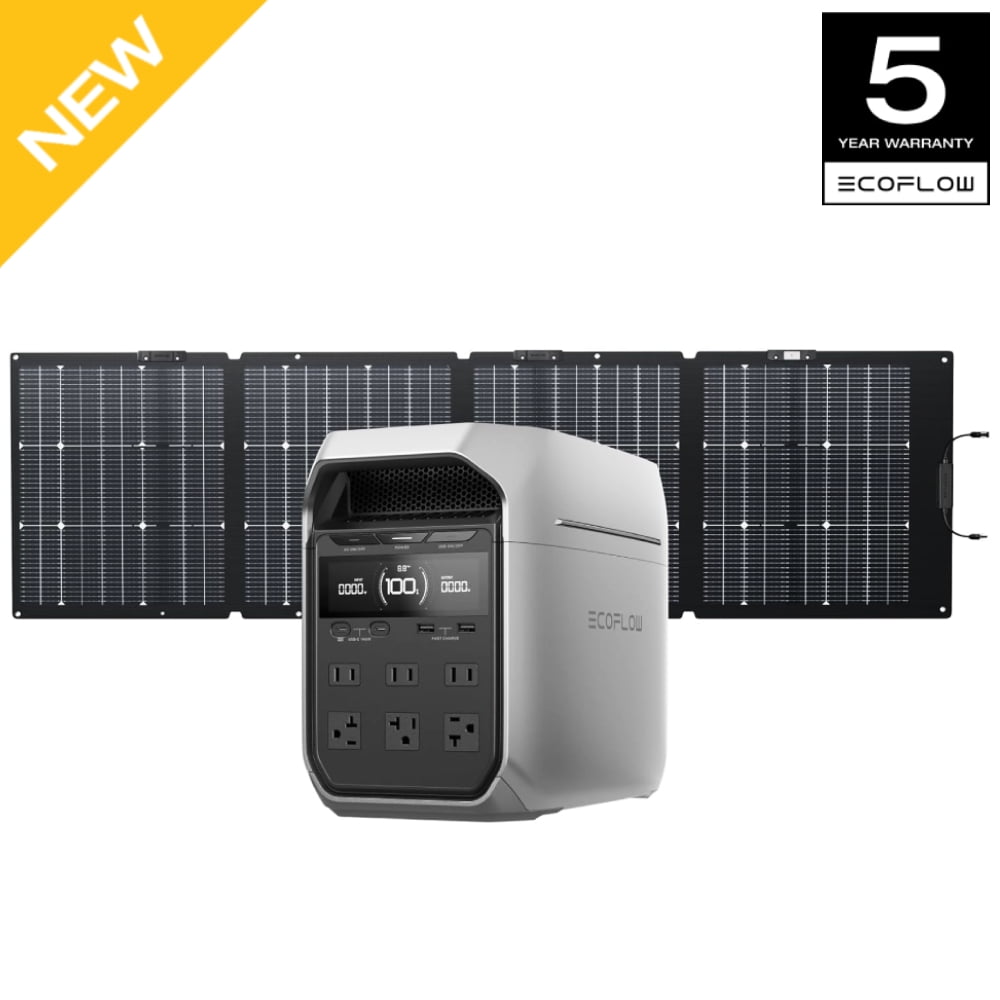 EF EcoFlow Solar Generator DELTA 3+ with 220W Bifacial Solar Panel ...