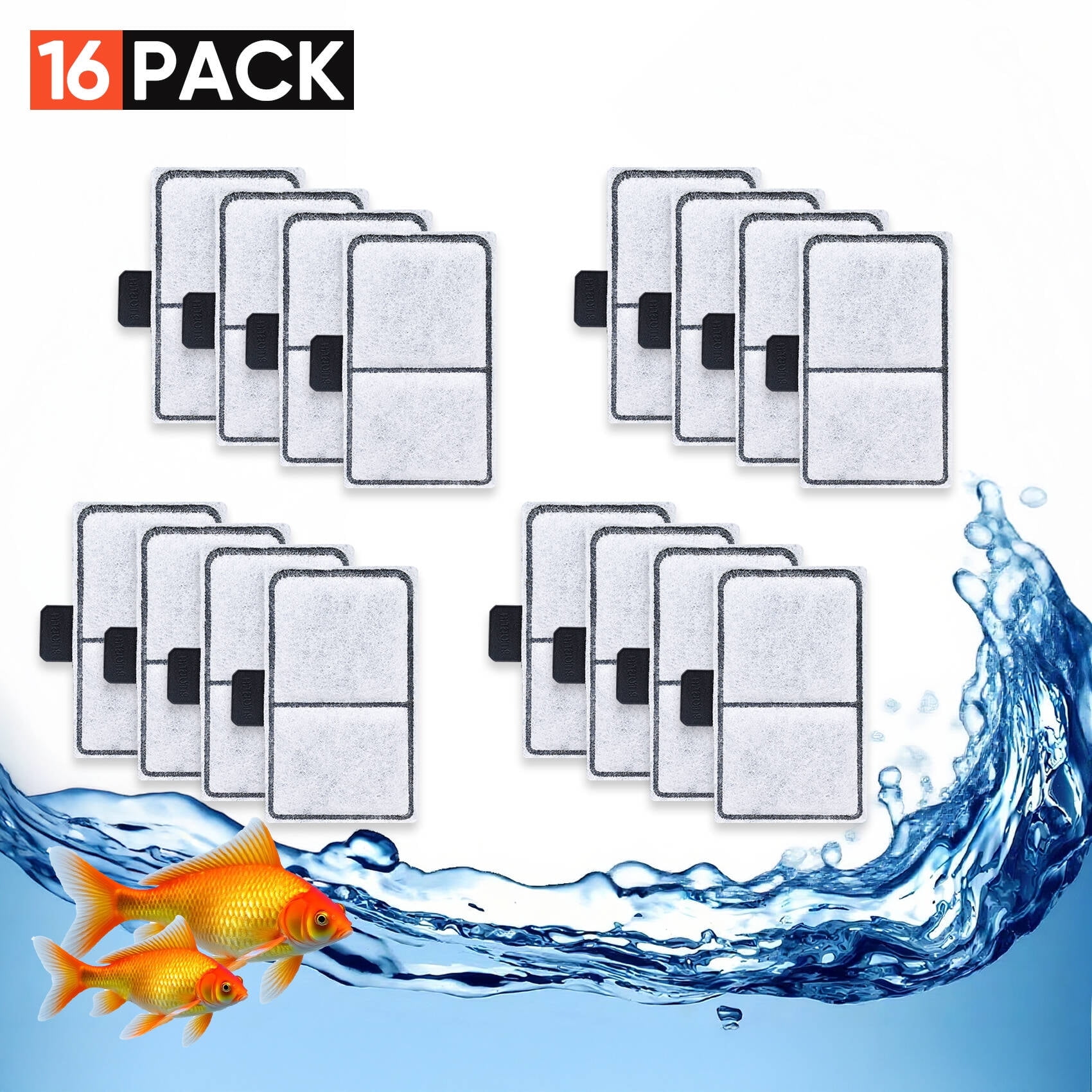 16 Pack EF-S Filter Cartridges for Fish Tank,Replacement Filter Media ...
