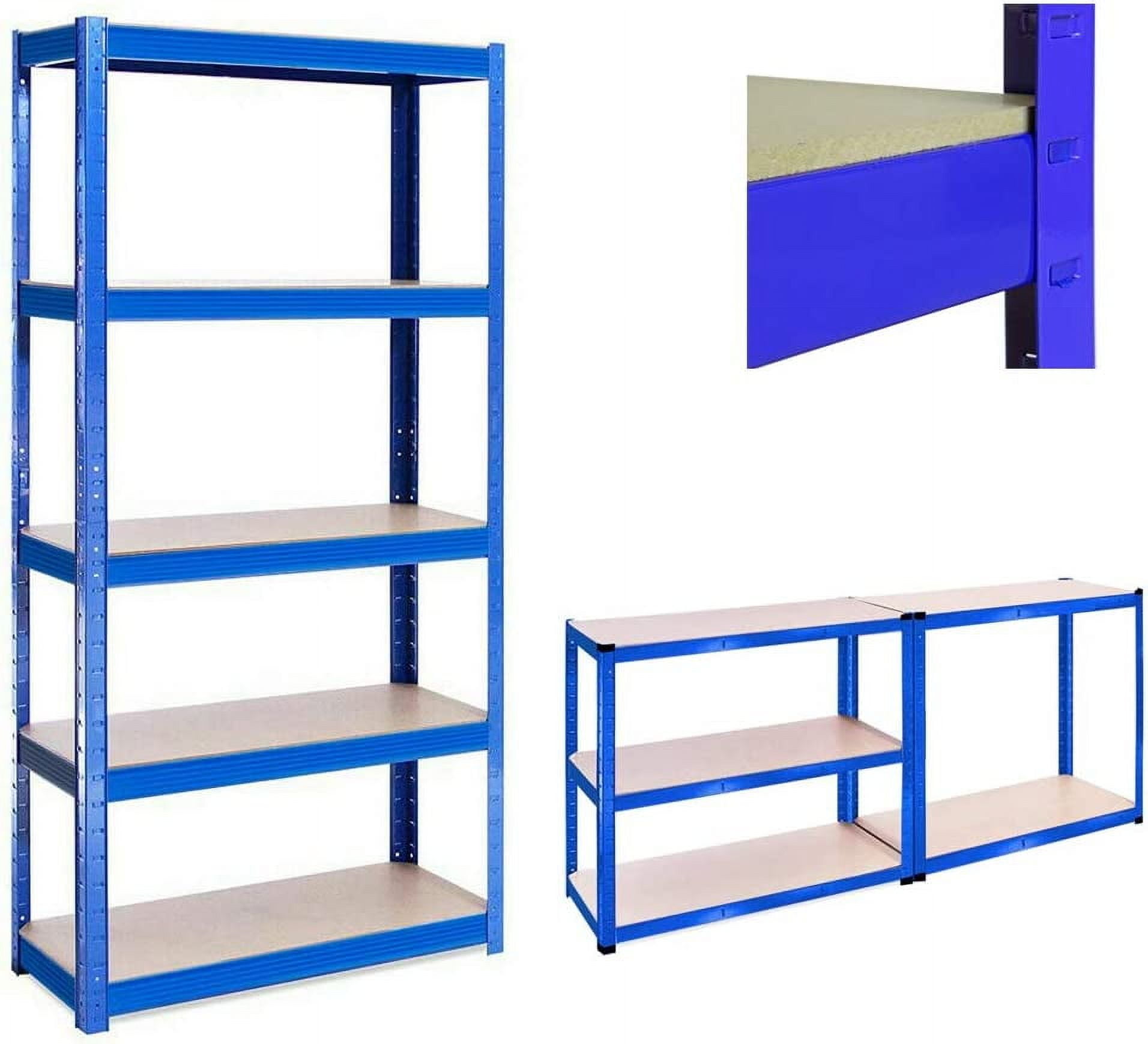 EFAN 5 Tier Storage Shelves Unit - 148cm x 70cm x 30cm, Heavy Duty Metal Storage Rack Boltless ...