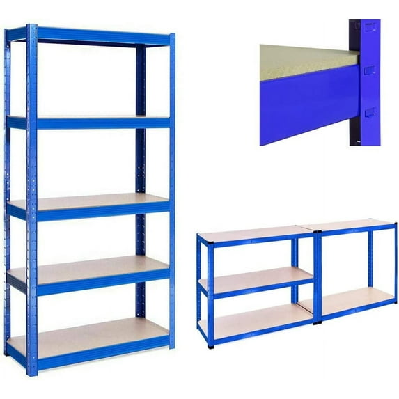 EFAN 5 Tier Storage Shelves Unit - 148cm x 70cm x 30cm, Heavy Duty ...