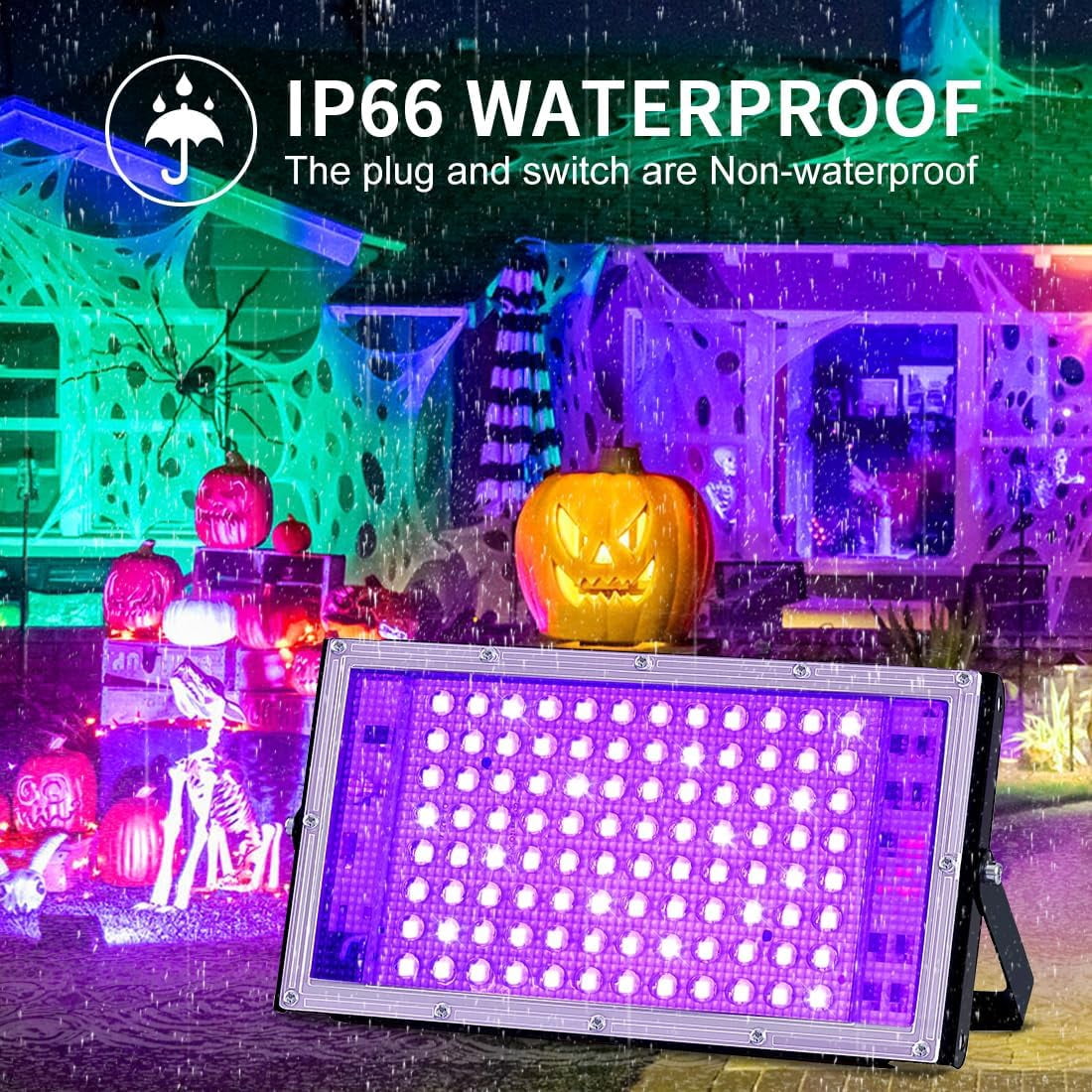 EFEMF-100W LED Black Light 385-400nm Blacklight Flood Light for Neon ...