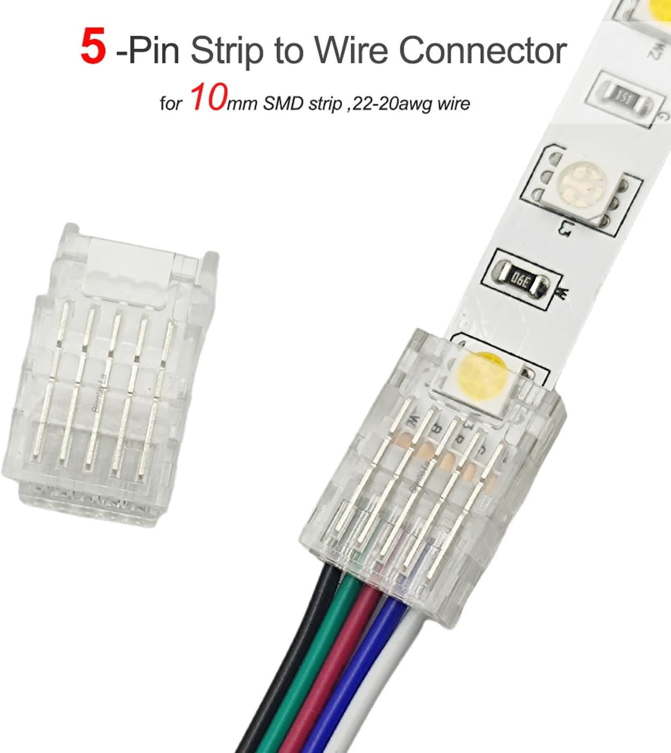 EFEMF-10mm 5-Pin LED Strip Connector \u2013 Solderless Quick Connect ...