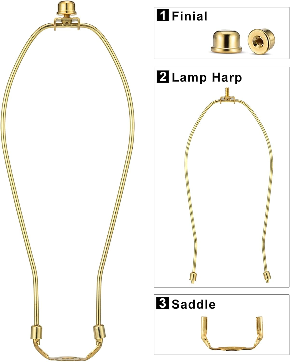 EFEMF-12 Inch Detachable Lamp Shade Harp Holder for Table and Floor ...