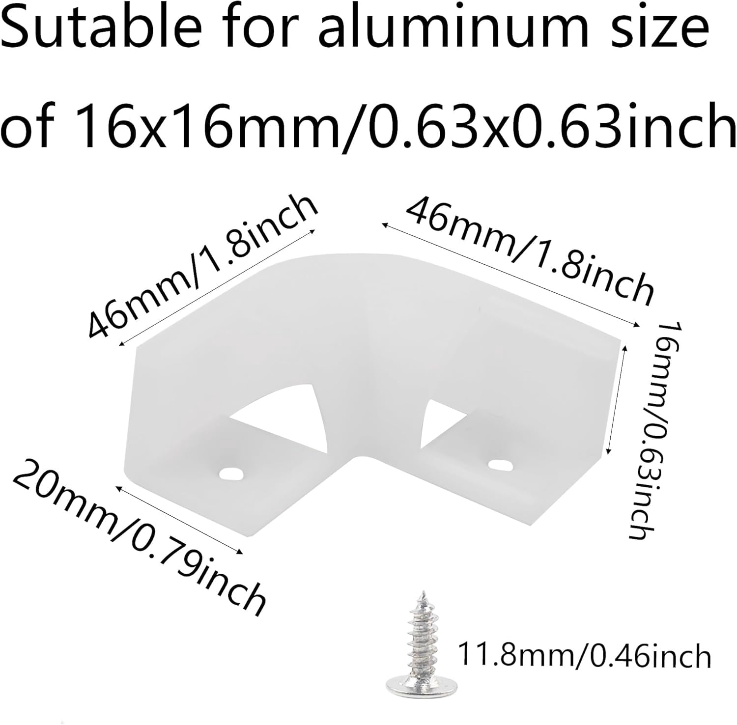 EFEMF-12Pcs White Corner Connector Kit for LED Channel, 90 Degree L ...
