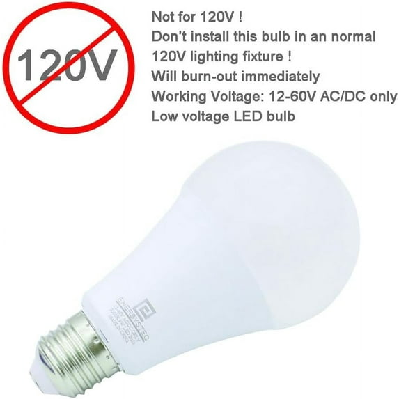 EFEMF-12V-60V LED Light Bulb 3000K Warm-light Low Voltage 9W E26 Medium ...