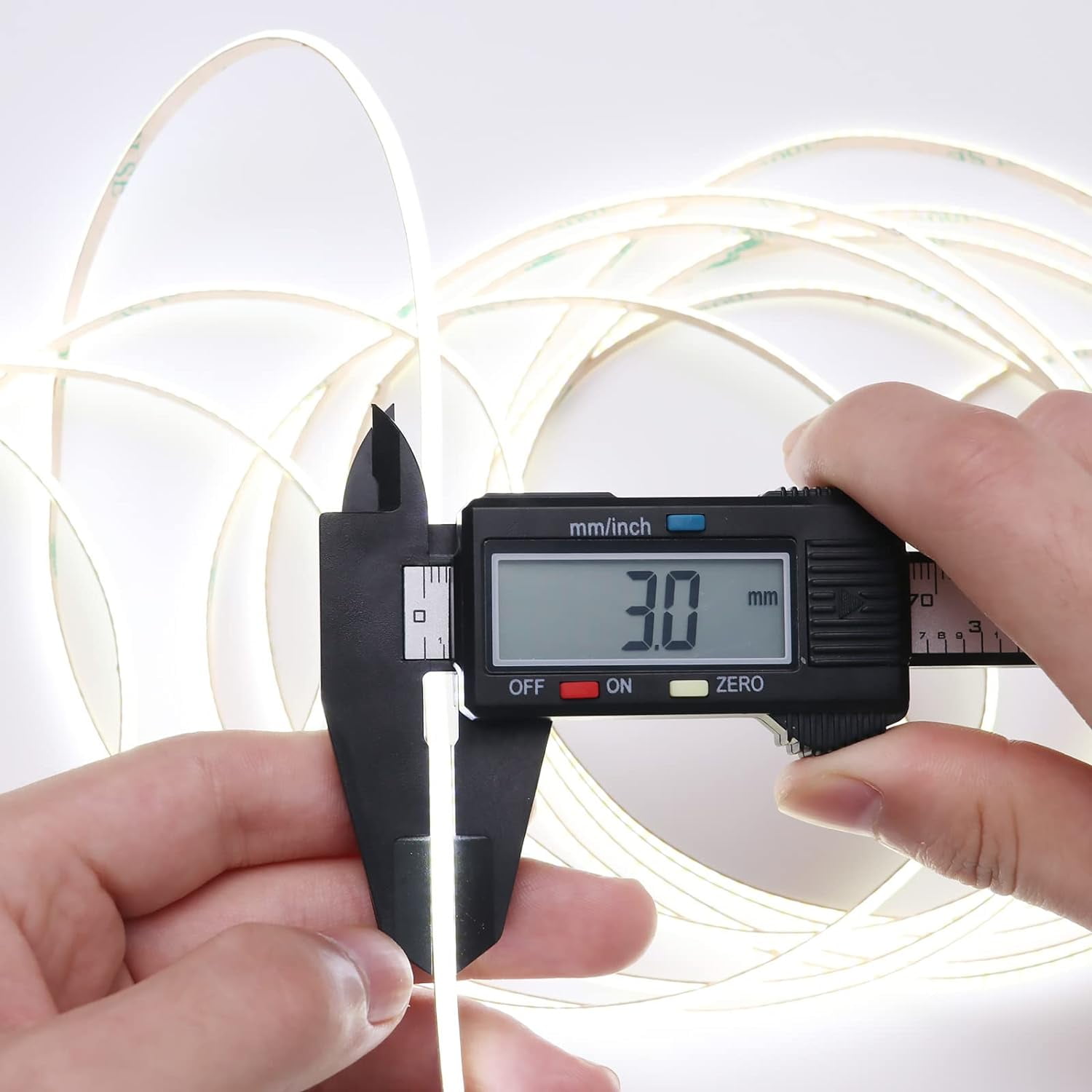 EFEMF-12V Thin 3mm COB LED Strip 6000K Daylight 16.4ft Bright White CRI ...